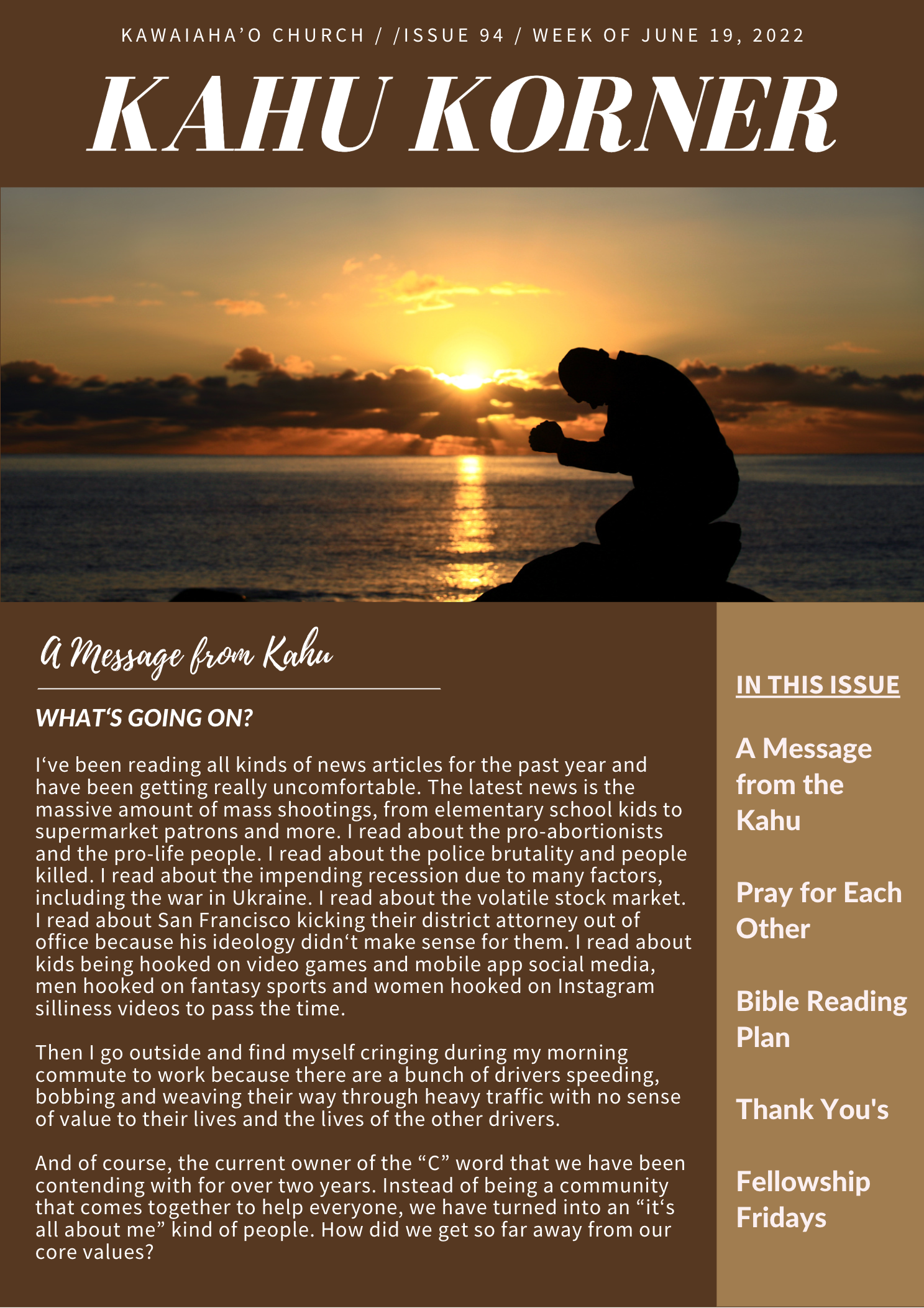 Kahu Korner Bulletin – Kawaiahaʻo Church