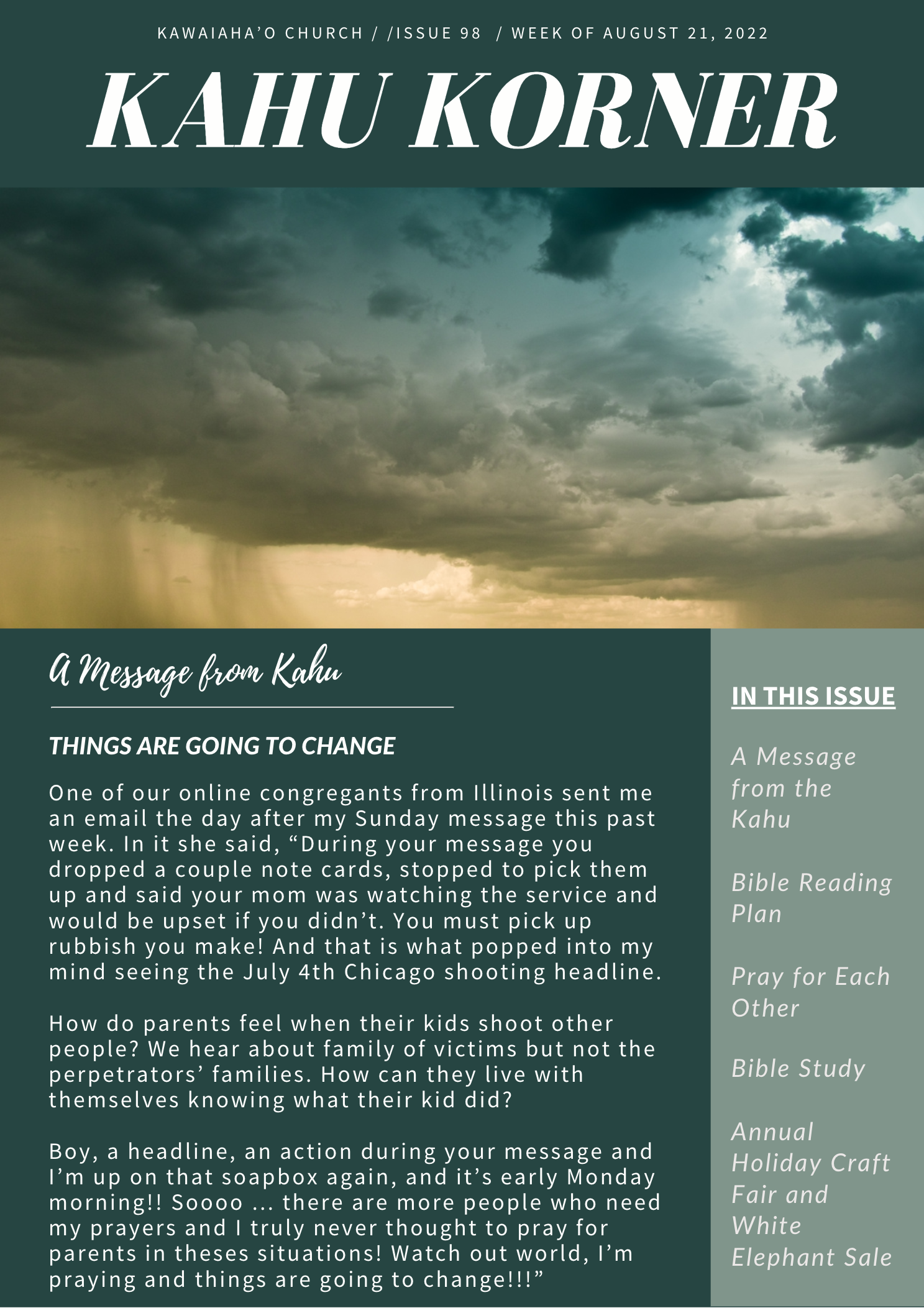 Kahu Korner Bulletin – Kawaiahaʻo Church